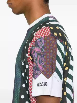 Moschino Tie-print Patchwork T-shirt
