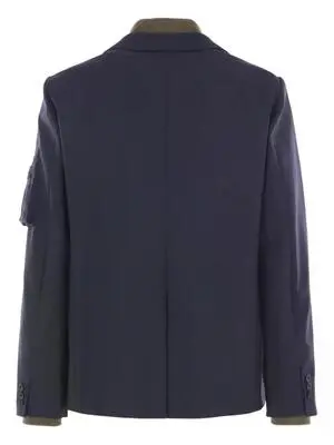 Sacai Zip-detail Button Jacket - Blue