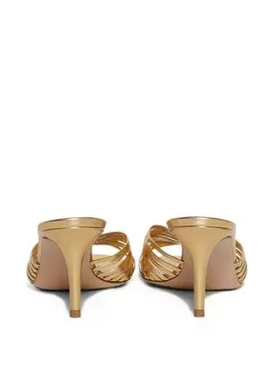 GIANVITO ROSSI Leather-trimmed Knotted Mules