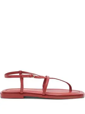 A.emery Leather Flat Sandals - Red