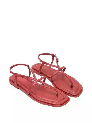 A.emery Leather Flat Sandals - Red