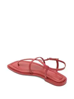 A.emery Leather Flat Sandals - Red