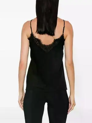 NISSA Lace-trimmed V-neck Top