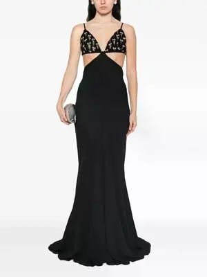 NISSA Embellished Cut-out Maxi Dress