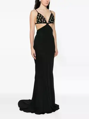 NISSA Embellished Cut-out Maxi Dress