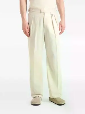 Manière De Voir Pierre Pleated Tailored Linen Trousers - Neutrals