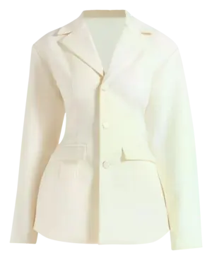 Manière De Voir Wide-shoulder Belted-waist Blazer - Neutrals