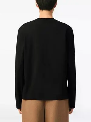 AMI Paris Heart-embroidered Long-sleeve T-shirt - Black