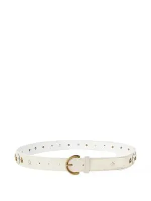 Pinko Studded Leather Belt - White