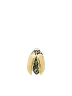 BIBI VAN DER VELDEN 18k Yellow Diamond And Tsavorite Scarab Earring - Gold