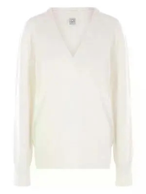 TOTEME V-neck Cashmere Sweater - Neutrals