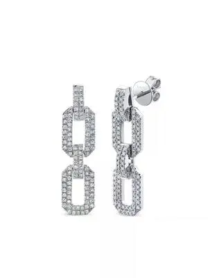 Shay 18ct White Gold Diamond Link Drop Earrings