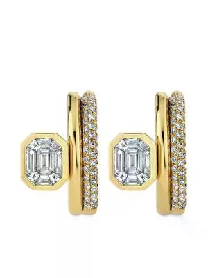 Shay 18k Yellow Diamond And Emerald Earrings - Gold