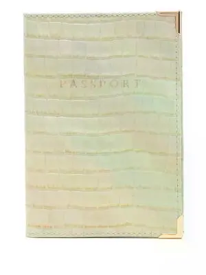 ASPINAL OF LONDON Leather Passport Cover - Green