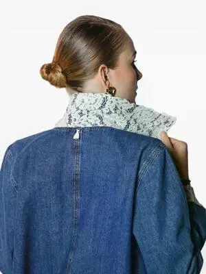 LETHICIA BRONSTEIN Lace-trimmed Denim Jacket