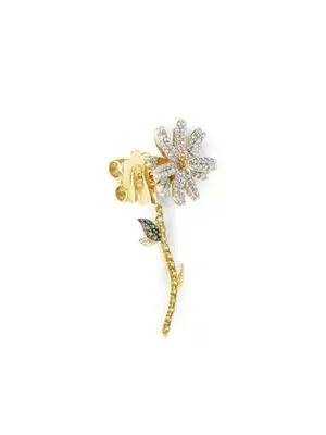 ANABELA CHAN 18k Gold Vermeil Diamond And Emerald Daisy Earrings