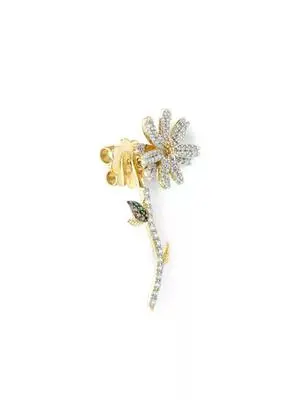 ANABELA CHAN 18k Gold Vermeil Diamond And Emerald Daisy Earrings