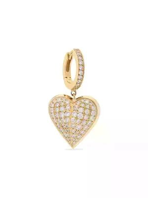 PERUFFO 18k Yellow Diamond Heart Hoop Earring - Gold