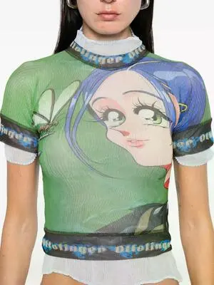 Ottolinger Anime-print Mesh Top