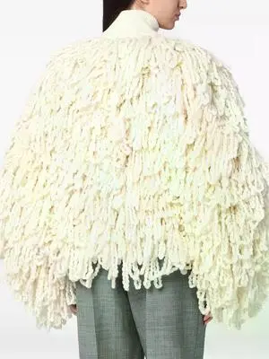 Stella McCartney Fringe-detail Zip-up Jacket - Neutrals