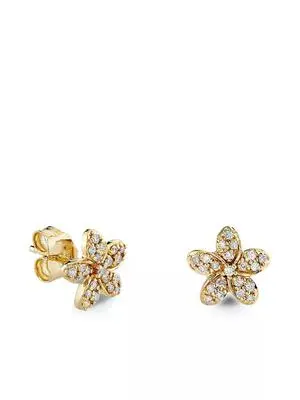 SYDNEY EVAN 14k Yellow Plumeria Diamond Stud Earrings - Gold