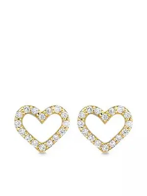 SYDNEY EVAN 14k Yellow Open Heart Diamond Stud Earrings - Gold