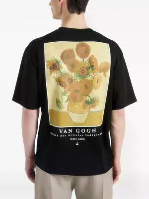 Manière De Voir Sunflowers Van Gogh Cotton T-shirt - Black