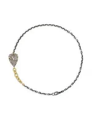 SYLVA & CIE 18k Yellow Gold Diamond Heart Bracelet - Silver