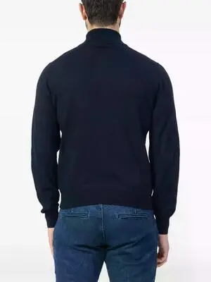 GRAN SASSO High-neck Zip-up Cardigan - Blue