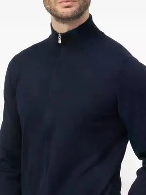 GRAN SASSO High-neck Zip-up Cardigan - Blue