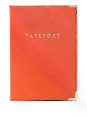 ASPINAL OF LONDON Ribbon Pebble Passport Cover - Red