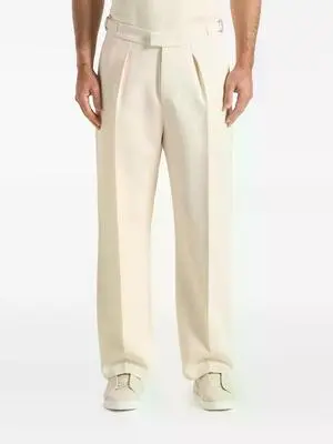 Manière De Voir Twill Pleated Tailored Trousers - Neutrals