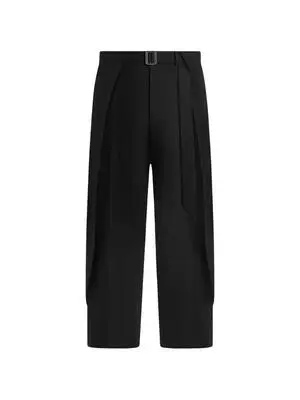Manière De Voir Charles Wide Fit Wrap Leg Tailored Trousers - Black