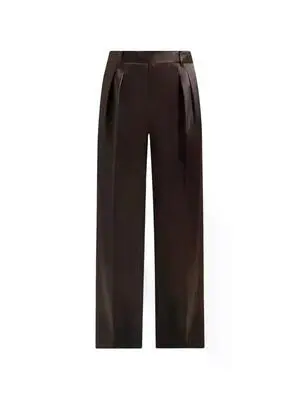 Manière De Voir Maniere De Voir Julie Satin Twin Pleat Wide-leg Trousers - Brown
