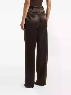 Manière De Voir Maniere De Voir Julie Satin Twin Pleat Wide-leg Trousers - Brown