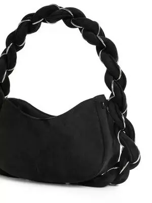 Manière De Voir Maniere De Voir Faux Suede Handbag With Plaited Detailing - Black