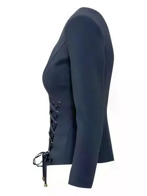 Elisabetta Franchi Lace-up Zip-front Jacket
