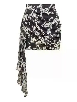 Elisabetta Franchi Floral-print Draped Mini Skirt