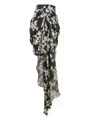 Elisabetta Franchi Floral-print Draped Mini Skirt