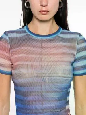 JEAN PAUL GAULTIER Striped Mesh Top