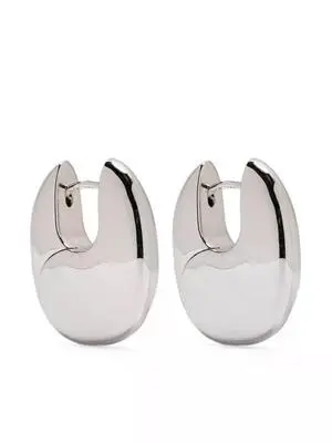 Tom Wood Medium Pebble Sterling Hoop Earrings - Silver