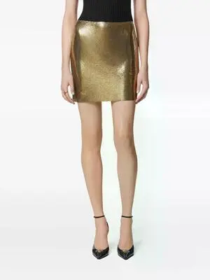 Versace Atelier Metal Mesh Mini Skirt - Gold