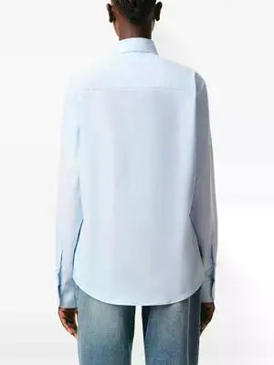AMI Paris De Coeur" Embroidered Button-down Shirt