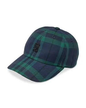 Sandro Check Pattern Cap - Green/ Blue