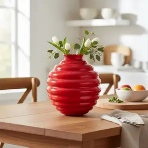 VENINI Deco Vase 64 Oz - Red