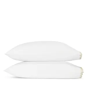 MATOUK Stella Scalloped Embroidered King Pillowcase, Pair - Champagne
