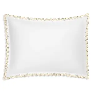 MATOUK Stella Scalloped Embroidered Standard Sham - Champagne