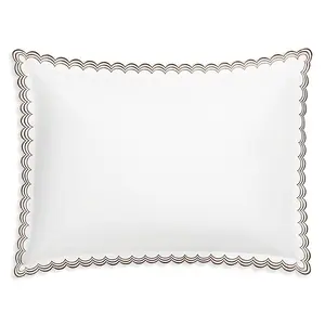 MATOUK Stella Scalloped Embroidered Standard Sham - Mocha