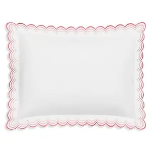 MATOUK Stella Scalloped Embroidered Boudoir Sham Pink