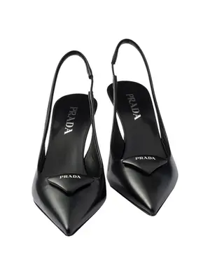Prada Brushed Leather Slingback Pumps